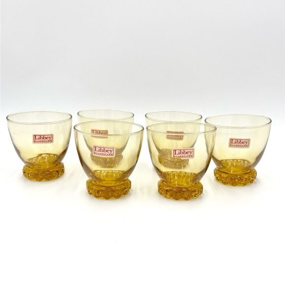 Libbey | Dining | 6 Vintage Libbey Drinking Glasses 8oz Gold Sonnet 35 Tumblers | Poshmark